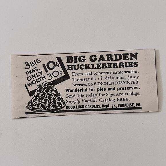 None | Other | Good Luck Gardens Big Garden Huckleberries Paradise Pa ...